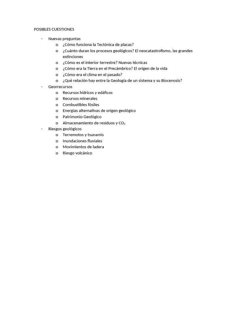 Posibles Cuestiones | PDF