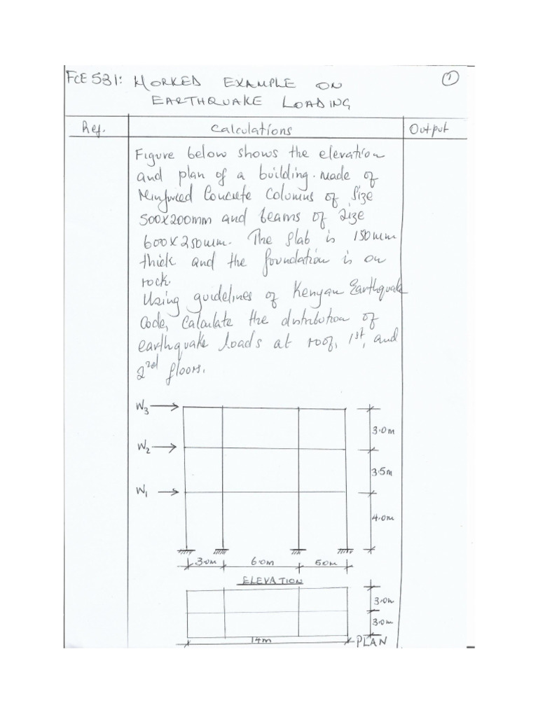 Worked Example of Earthquake Loading | PDF