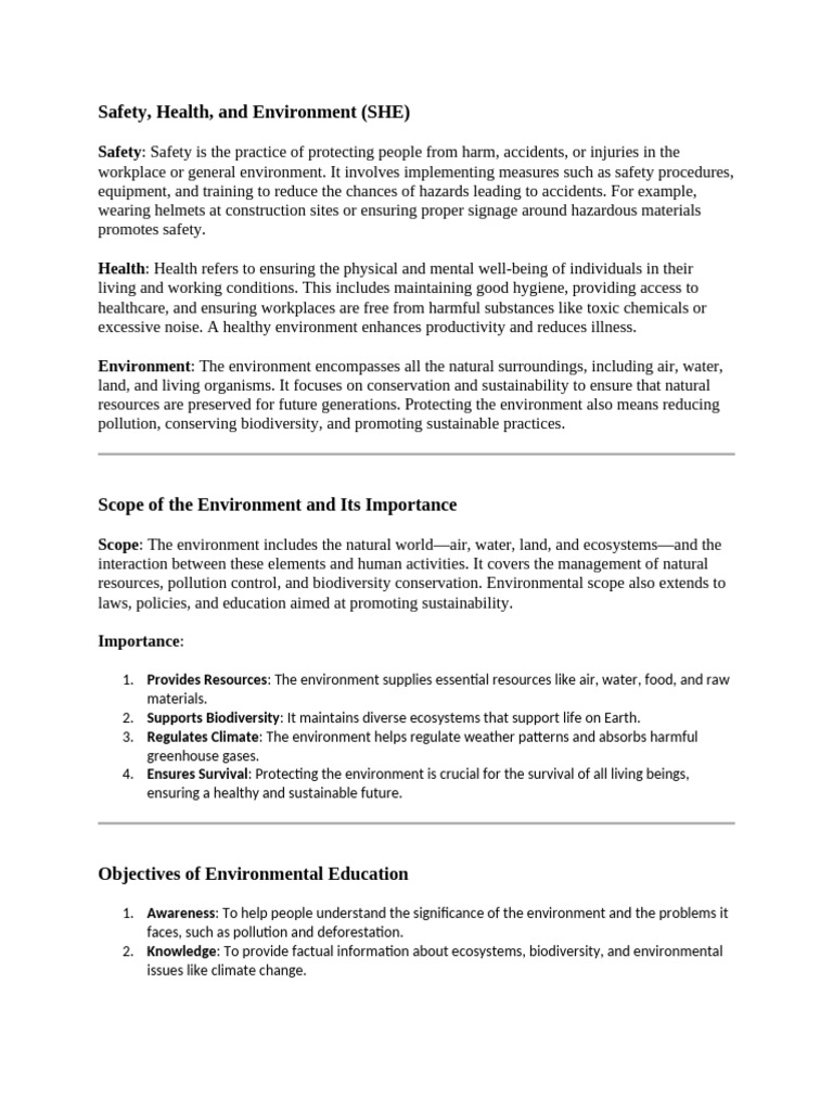 Safety Health and Environment | PDF | Natural Environment | Ecosystem