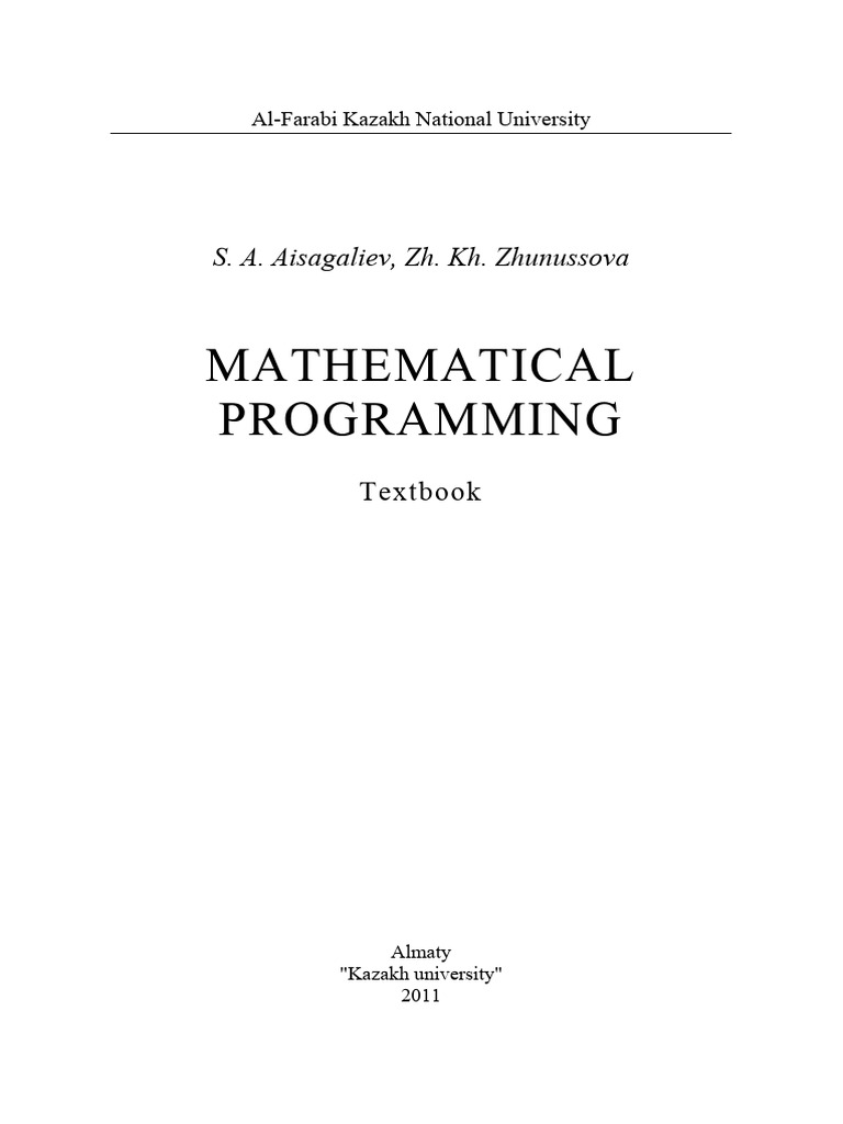 Mathematical Programming Textbook 9965296308 Compress | PDF | Limit ...