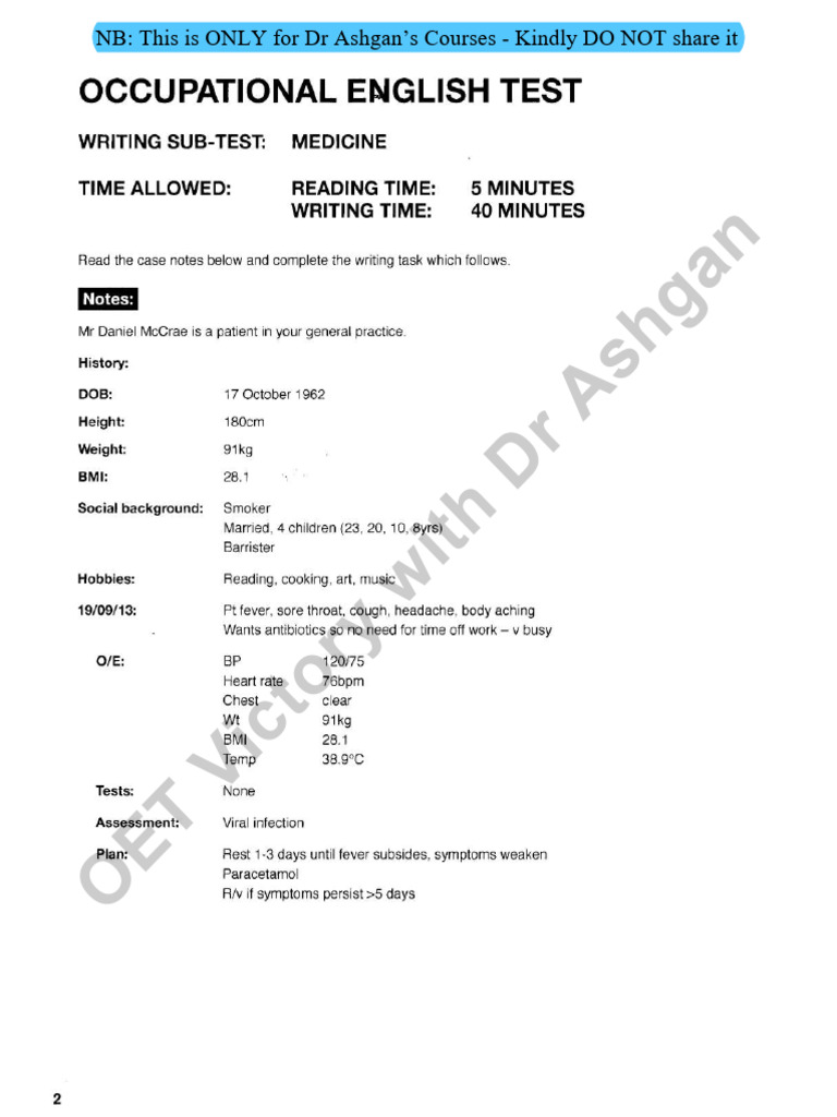 Daniel McCrae - DR Ashgan's Model Answers | PDF | Constipation | Colonoscopy