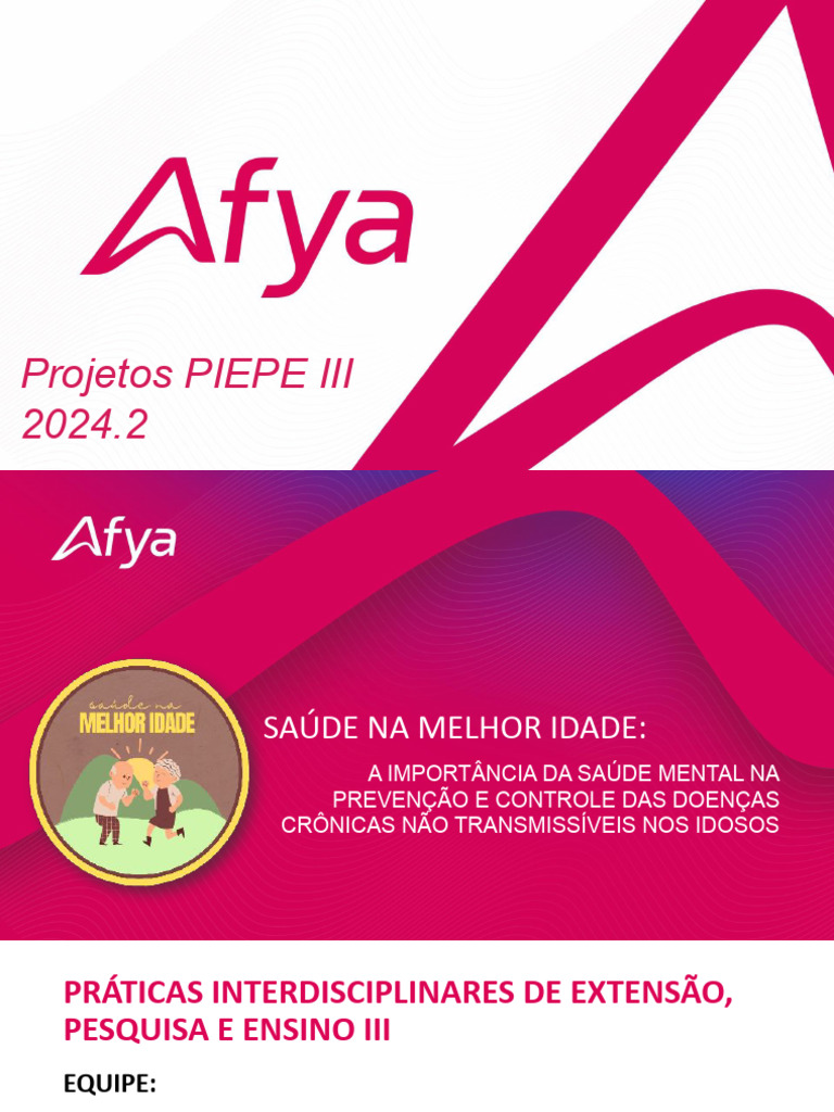 Saúde Mental e Idosos: Projetos PIEPE III | PDF | Afeto (Psicologia ...