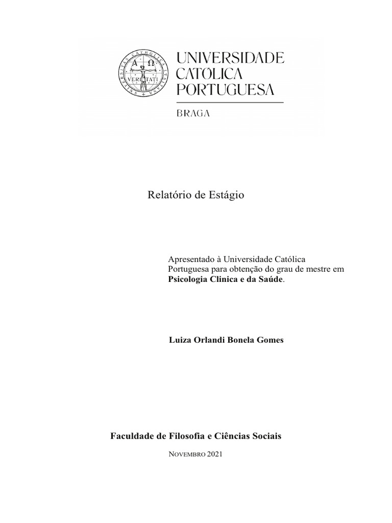 Relatório Exemplo 2 | PDF | Psicologia