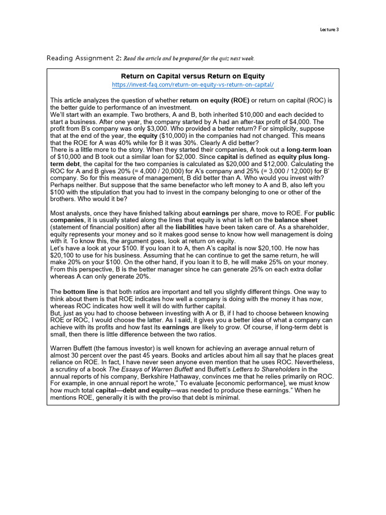 2.reading assignment | PDF | Equity (Finance) | Balance Sheet