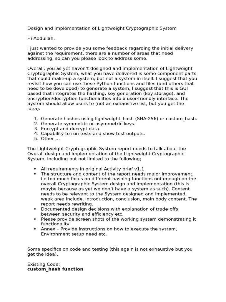 Feedback Design and Implementation of Lightweight Cryptographic System ...