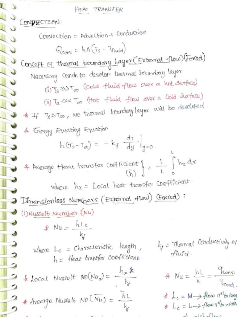Heat Transfer Short Notes | PDF