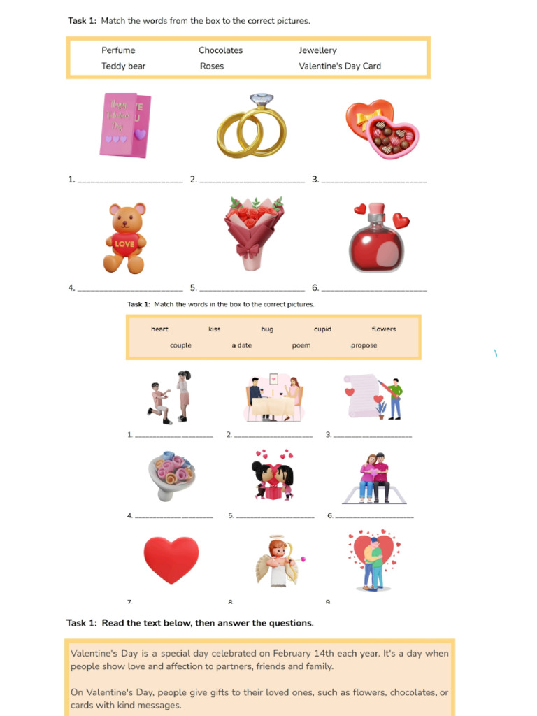 Valentine's Vocab | PDF