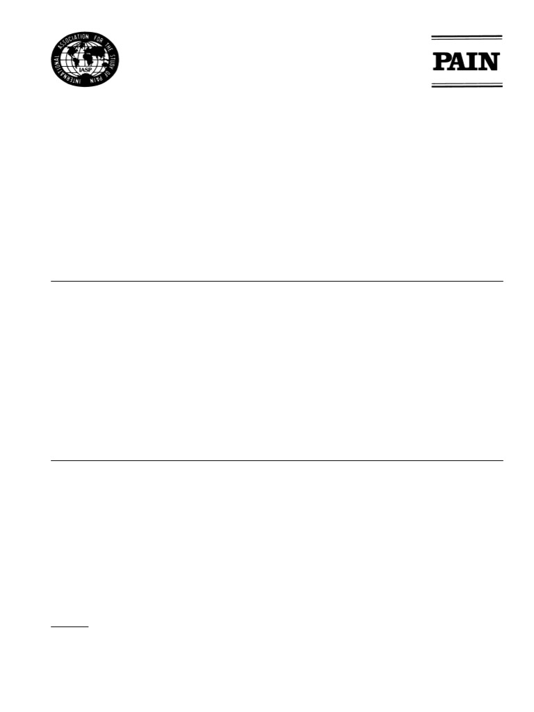 Pain-Related Fear Is More Disabling Than Pain Itself Evidence On The ...