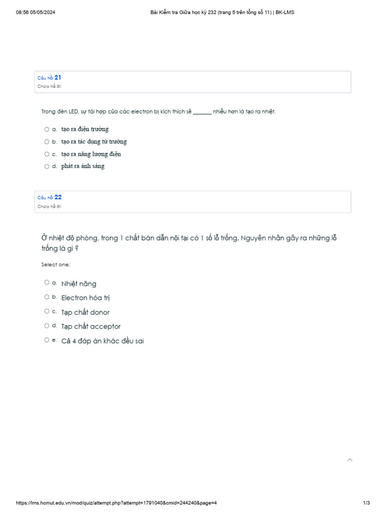 Bài Kiểm Tra Giữa Học Kỳ 232 (Trang 5 Trên Tổng Số 11) - BK-LMS | PDF