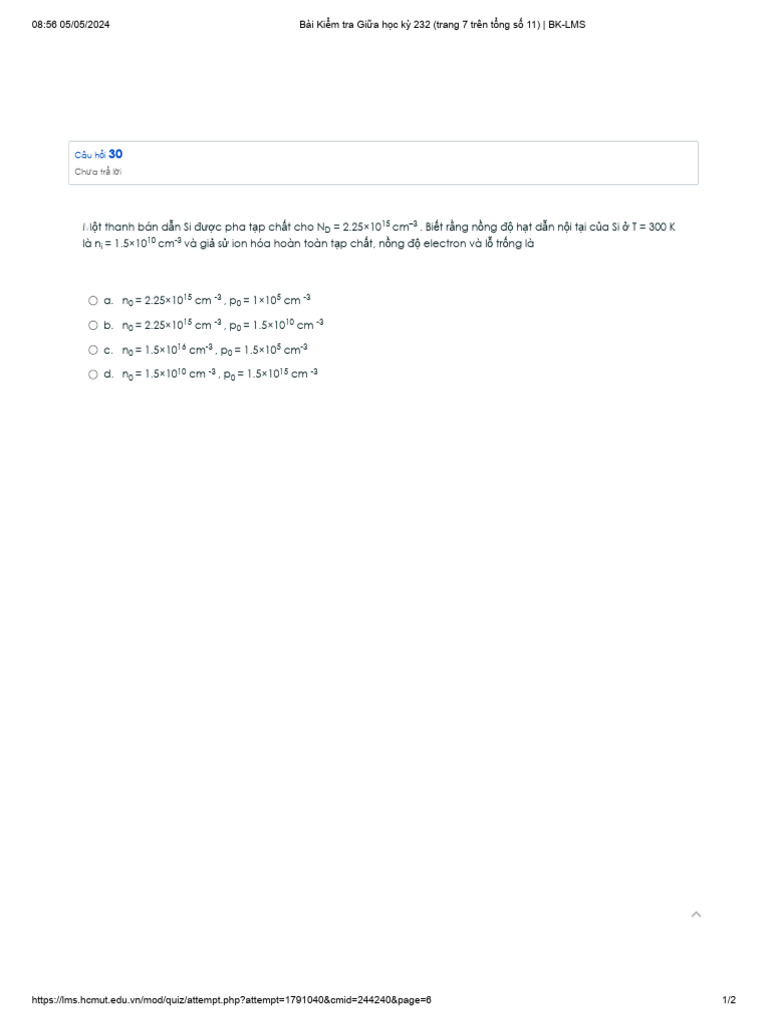 Bài Kiểm Tra Giữa Học Kỳ 232 (Trang 7 Trên Tổng Số 11) - BK-LMS | PDF