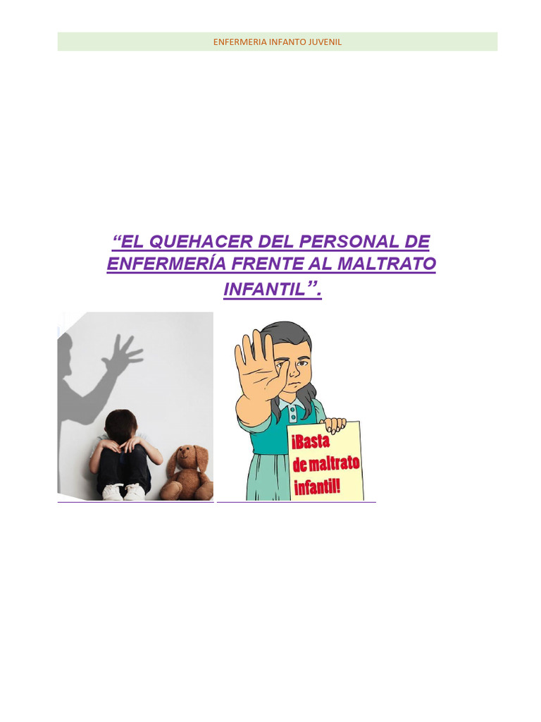Maltrato Infantil: Rol de Enfermería | PDF | Abuso infantil | Enfermería