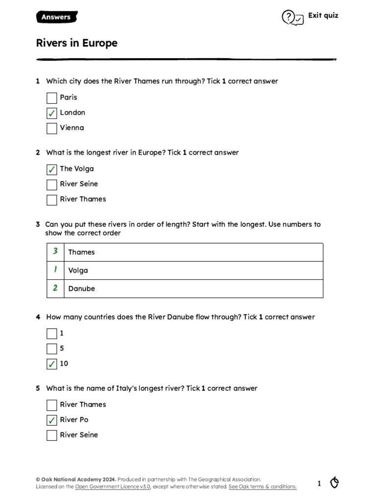 Exit Quiz Answers | PDF