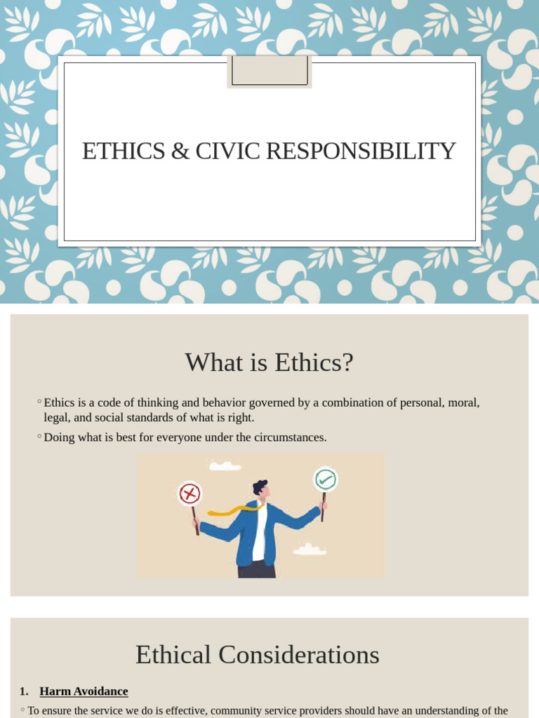 Ethics and Civic Responsibilities | PDF | Civic Engagement | Conflict ...