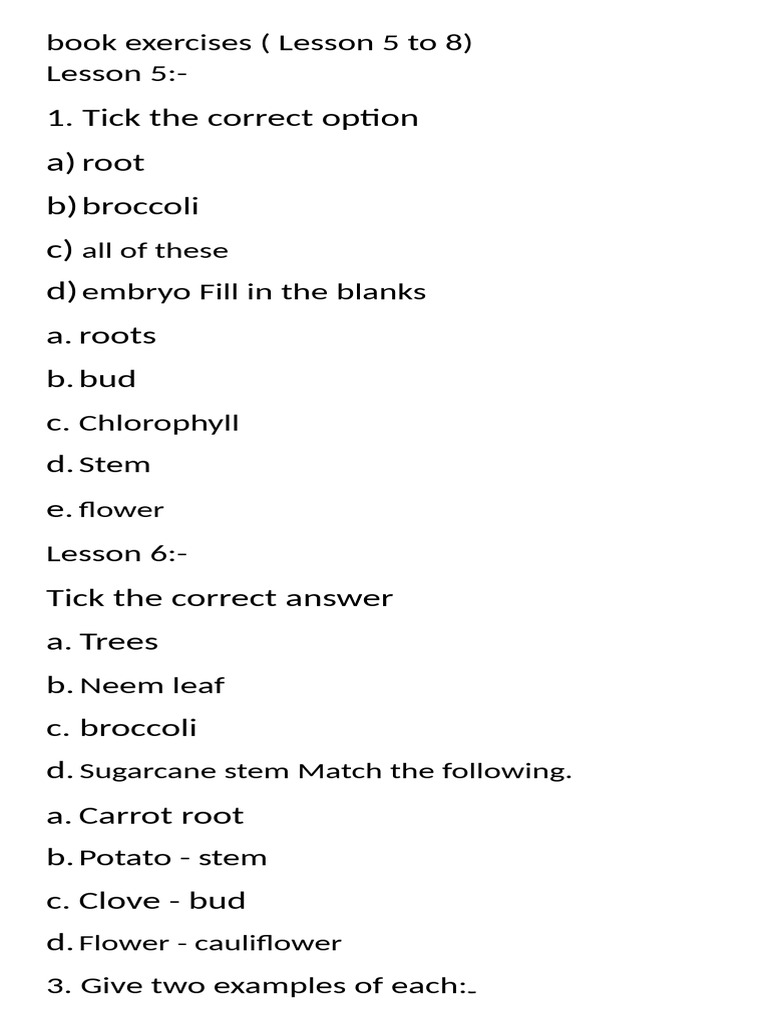 Science Book Exercises | PDF