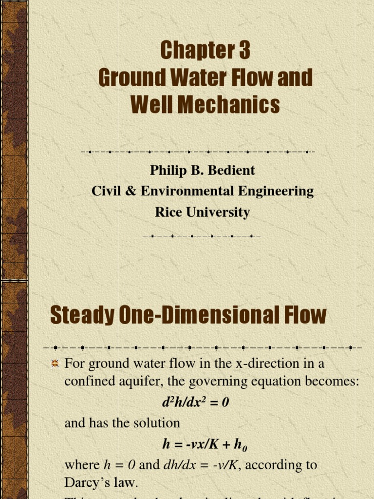 Groundwater Flow and Well Mechanics | PDF | Physical Geography ...