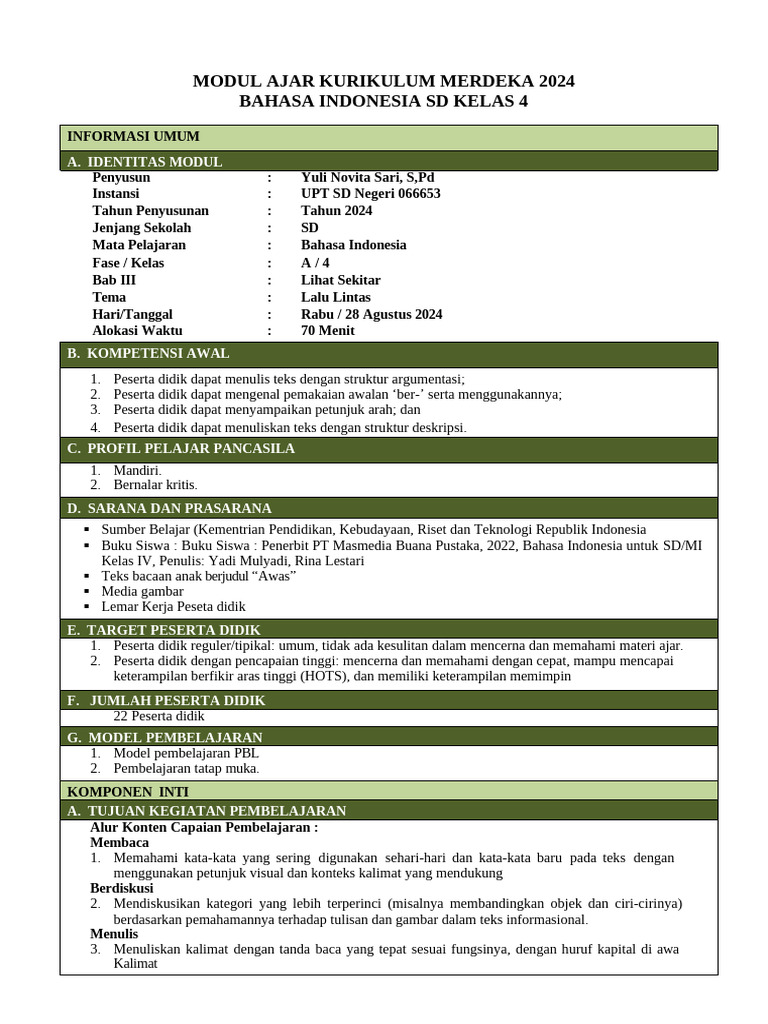 Modul Ajar Bab 3 Fix | PDF