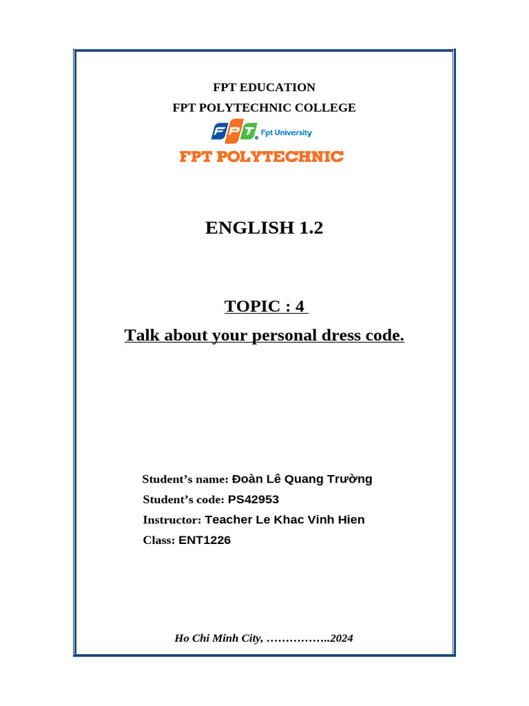 DoanLeQuangTruong PS42952 ENT1226 | PDF