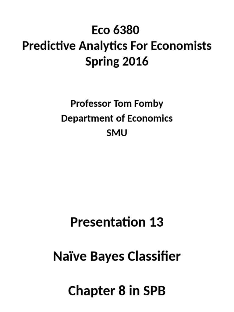 PPT13 - Naive Bayes Classifier | PDF | Statistical Classification | Mathematical And ...