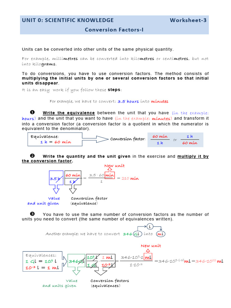 Unit Conversion Factors Explained | PDF | Notation | Mathematical Concepts