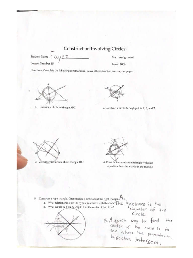Construction Involving Circles | PDF
