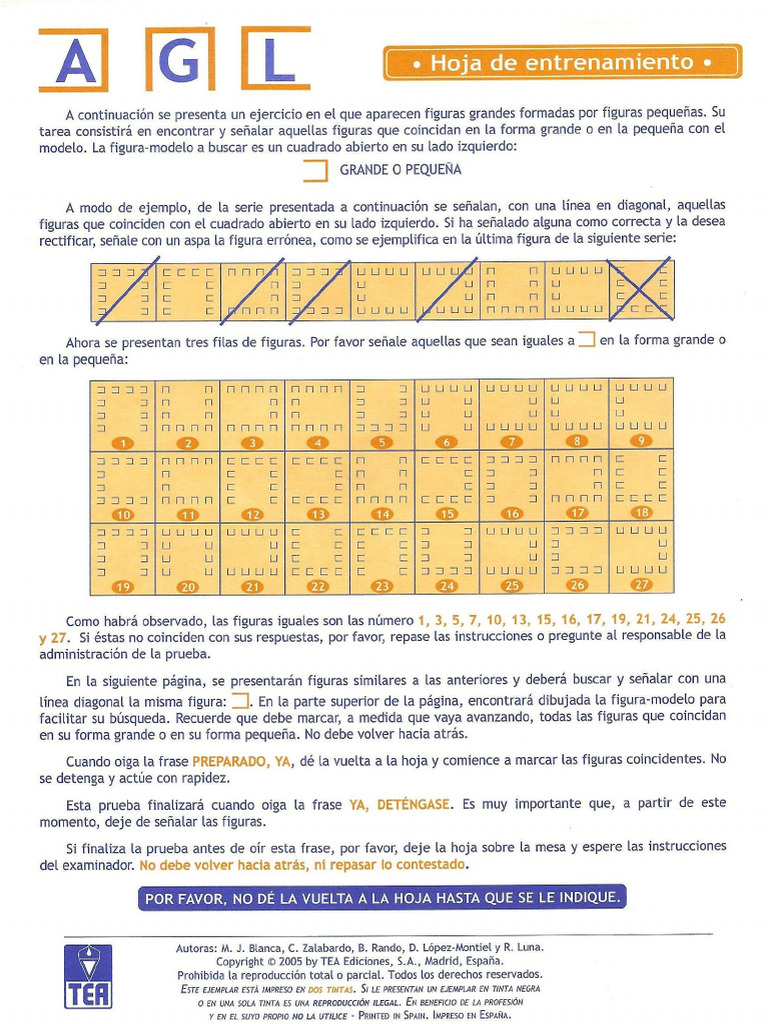 AGL Hoja de Entrenamiento | PDF
