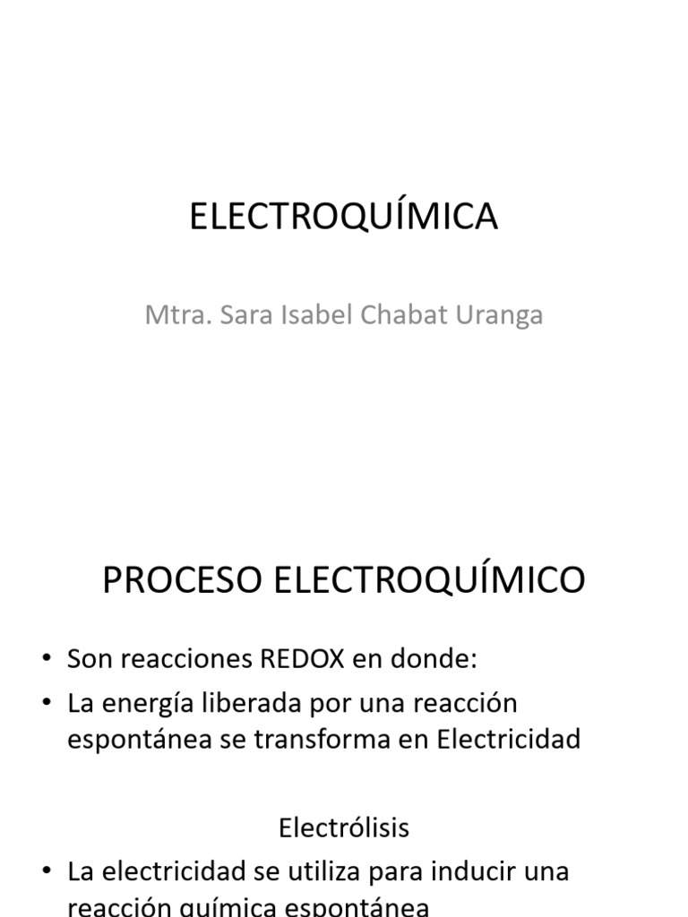 ELECTROQUÃ MICA Corregido | PDF | Redox | Electroquímica