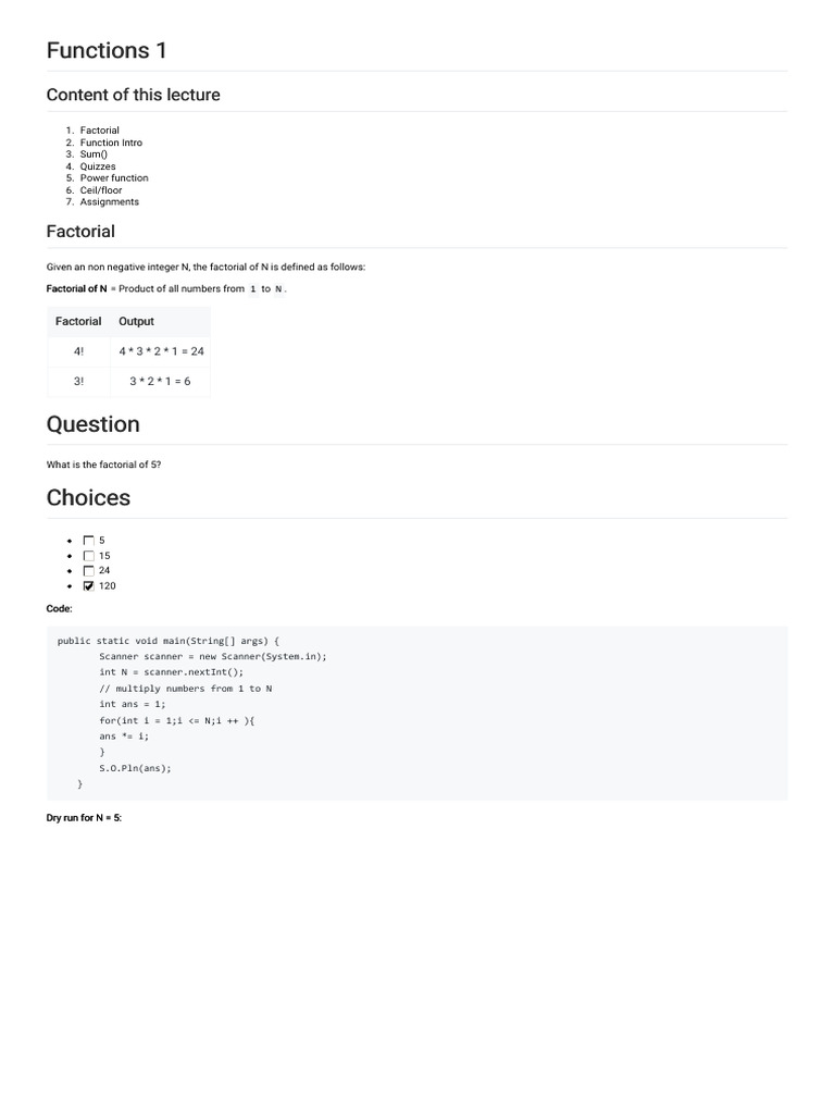 Beginner Functions - 1 | PDF | Software Development | Mathematics