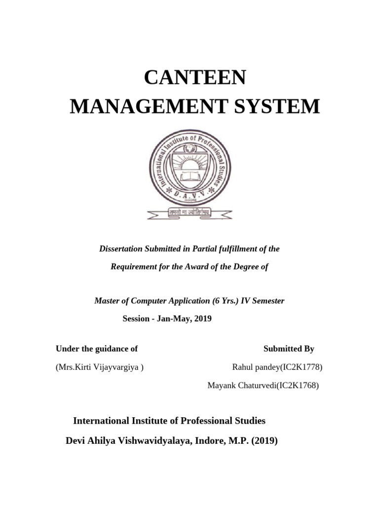 Canteen Management System FINAL PROJECT | PDF | Cafeteria | System