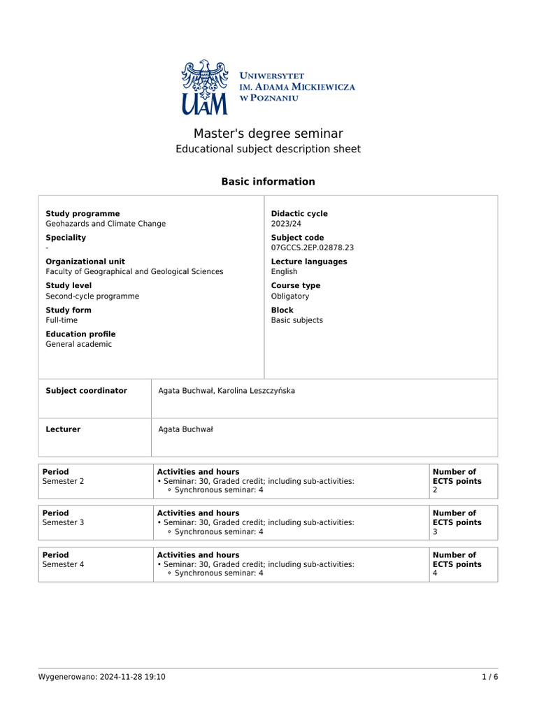 Master S Degree Seminar 07gccs 2ep 02878 23 | PDF | Thesis | Science