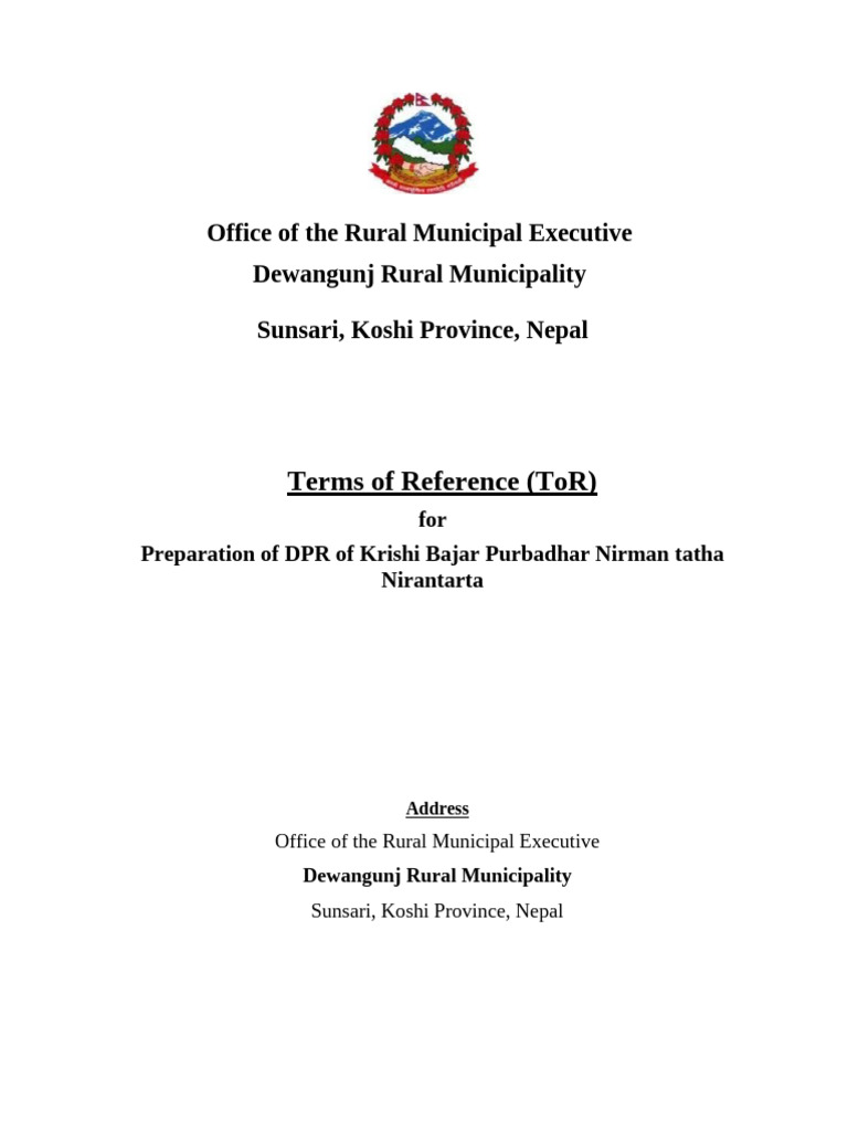 ToR Market Management | PDF | Infrastructure | Specification (Technical ...