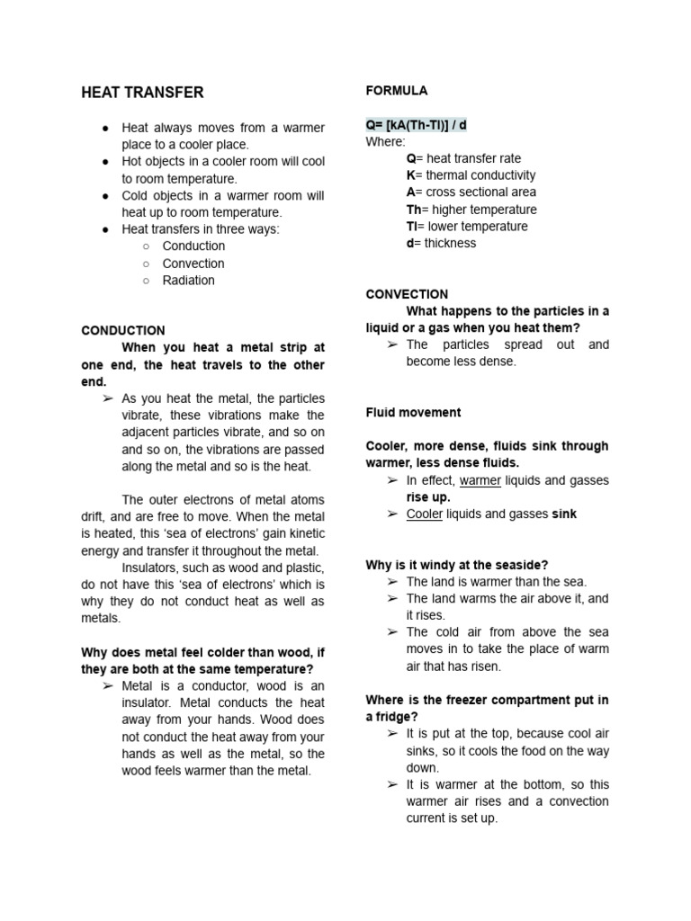 Heat Transfer Midterm Reviewer | PDF | Heat Transfer | Heat