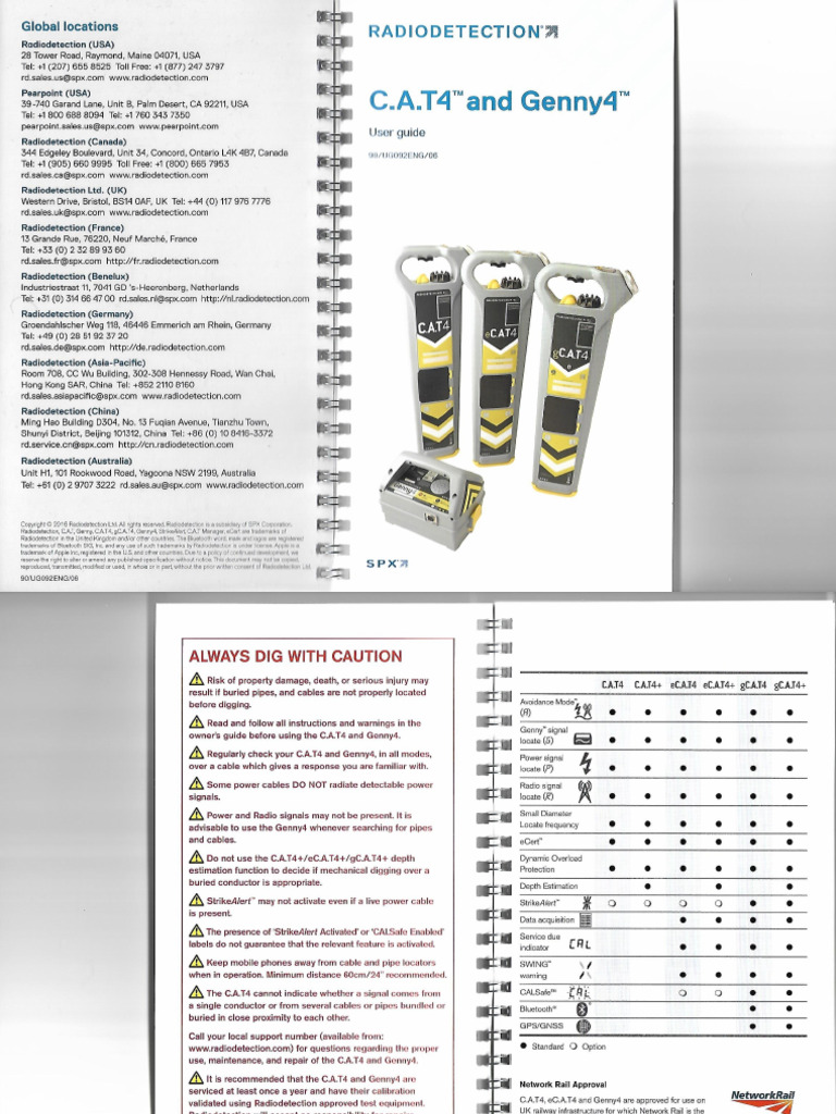 Manual de Radiodetection C.a.t4 and Genny4 | PDF