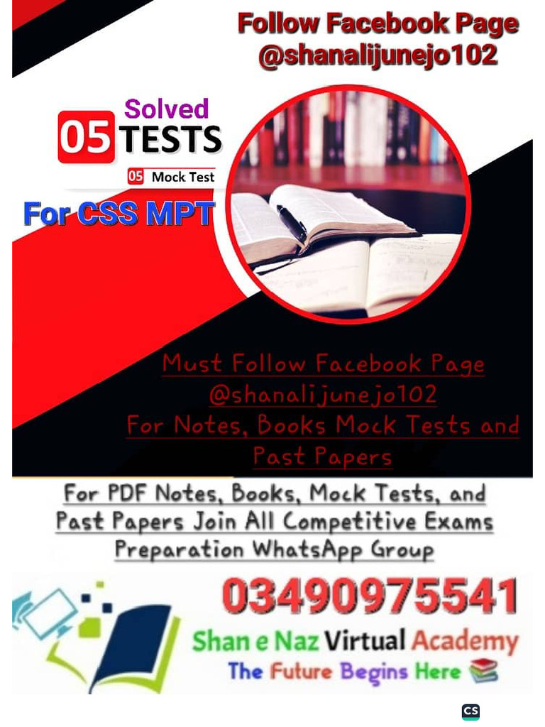 Csps Solved Css MPT Mock Test | PDF Csps Solved Css MPT Mock Test | PDF