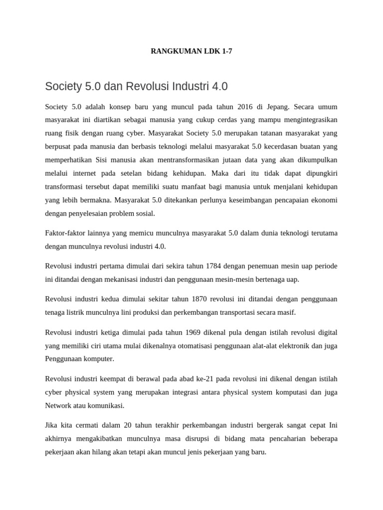 Rangkuman LDK 1-7 | PDF