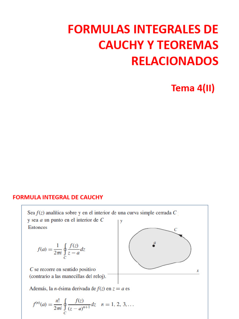 Tema 4b, Integrales de Cauchy y Teoremas Relacionados | PDF