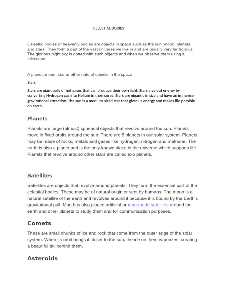 Celestial Bodies for Stargazers | PDF | Meteoroid | Planets