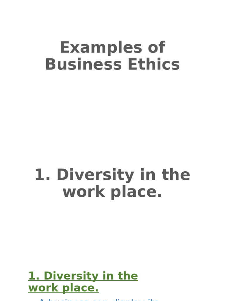 Examples of Business Ethics | PDF