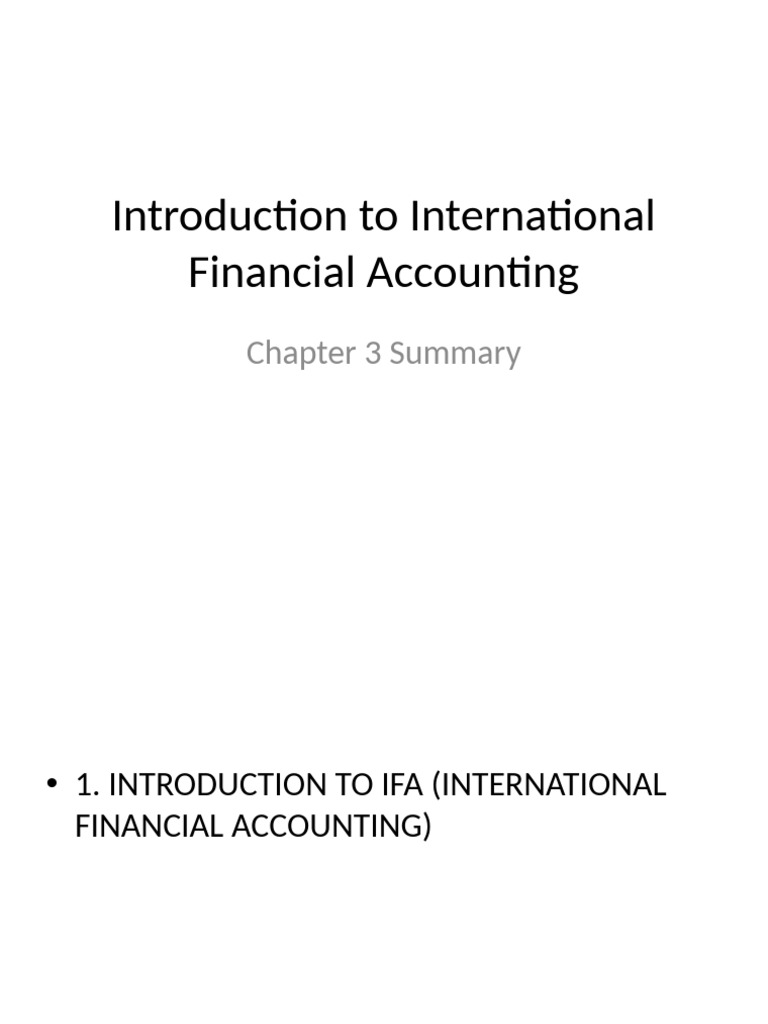 Chapter 3 IFA Summary | PDF