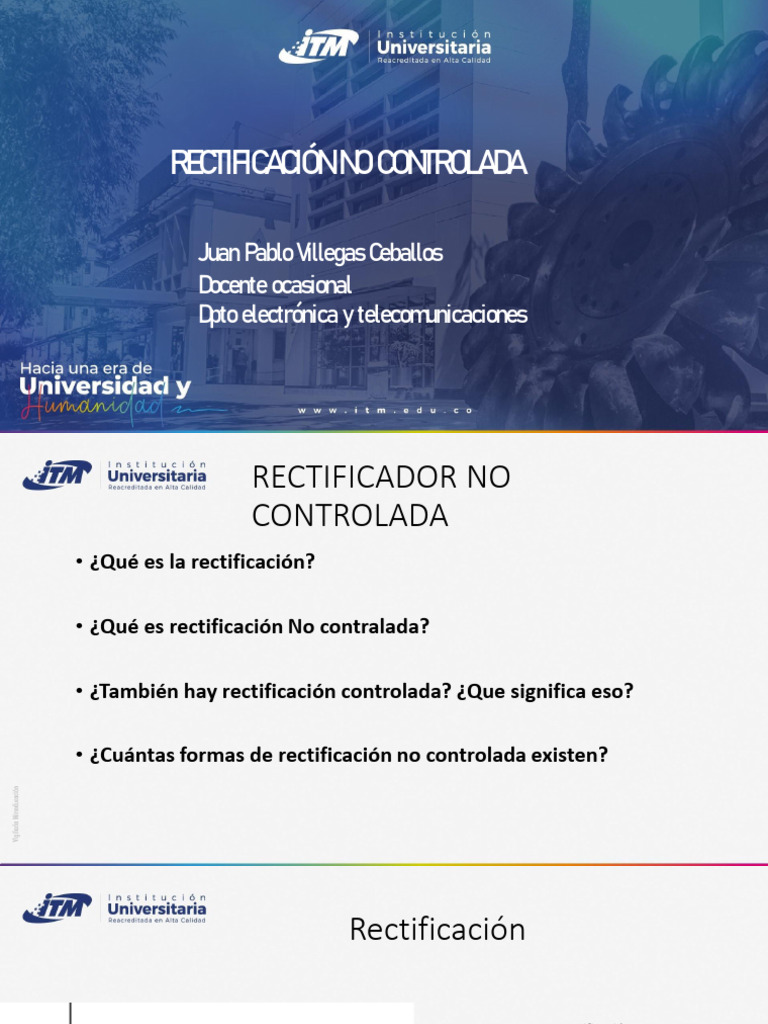 Rectificación No Controlada Electrónica | PDF | Rectificador ...