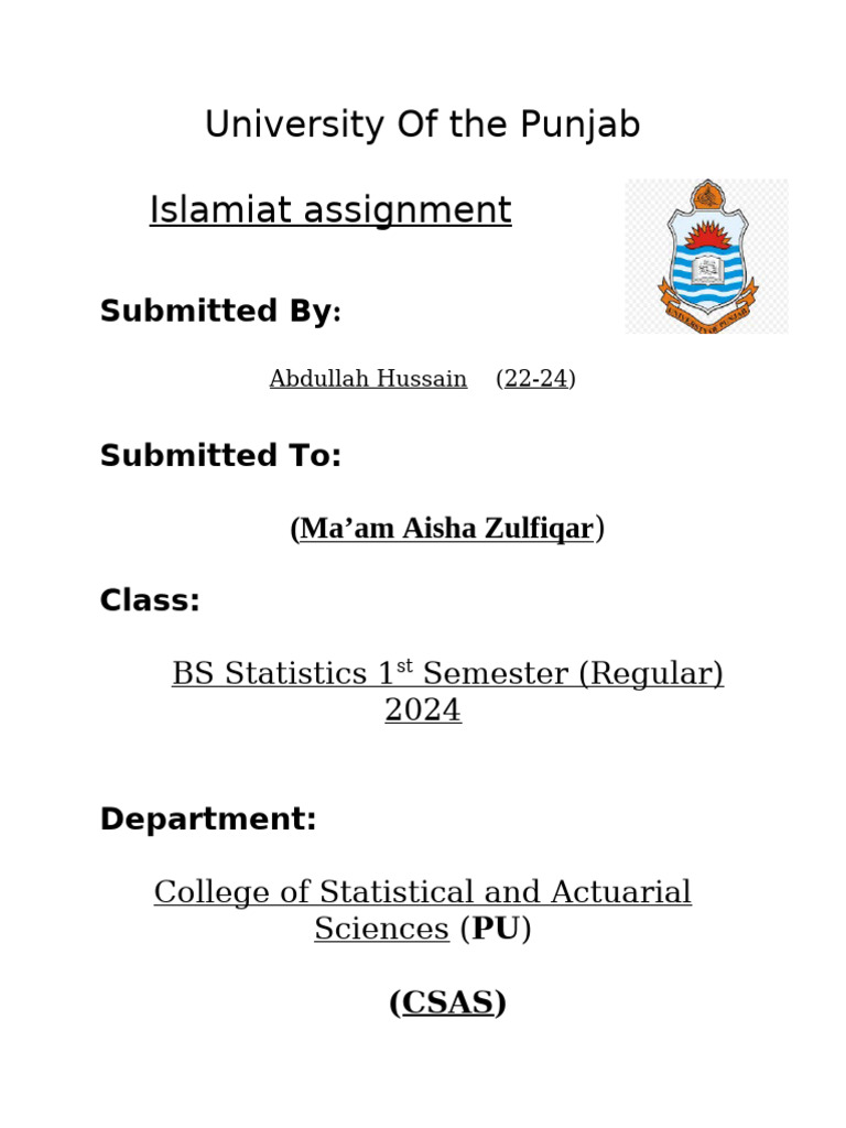 Islamiat (Assignment) Peer e Kamil | PDF