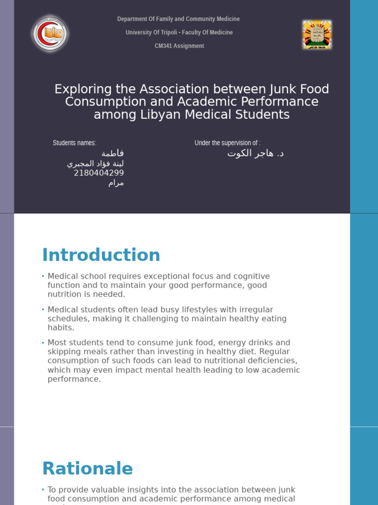 Exploring The Association Between Junk Food Consumption and | PDF ...