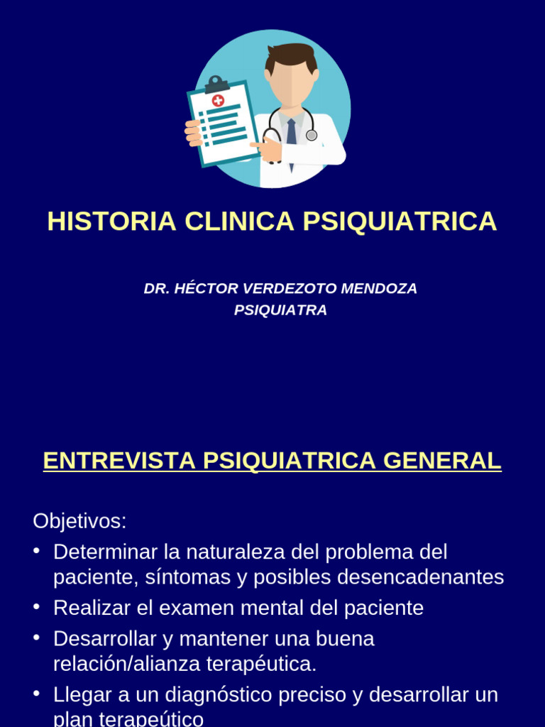 Historia Clinica Psiquiatrica | PDF | Manual Diagnóstico y Estadístico de los Trastornos ...