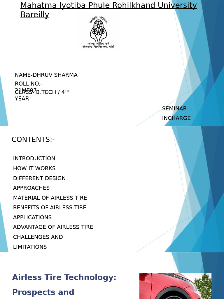 Airless Tire Technology Prospects and Challenges - Pptxfinal | PDF | Tire | Vehicle Technology