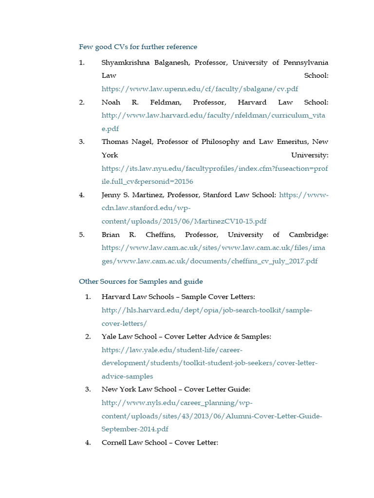 Few Good CVs For Further Reference | PDF