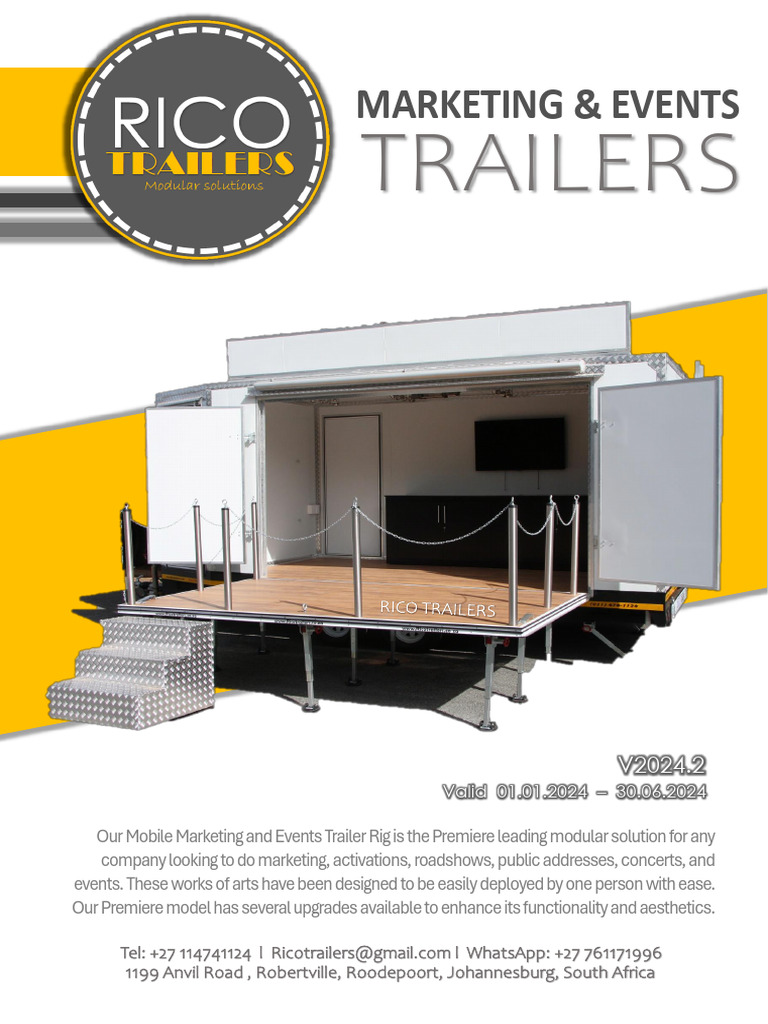 2024.V2 Mobile Marketing and Events Trailers Rico Trailers | PDF | Door ...