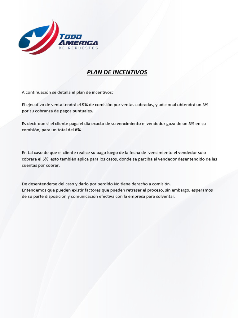 Plan de Incentivos | PDF