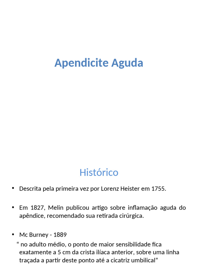 Apendicite - Aguda 2020 | PDF | Medicina Clínica | Doenças e distúrbios