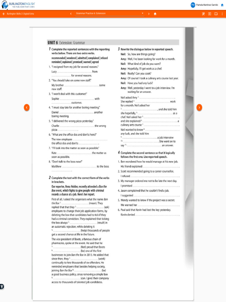 Skills 2 U6 Grammar Extn | PDF
