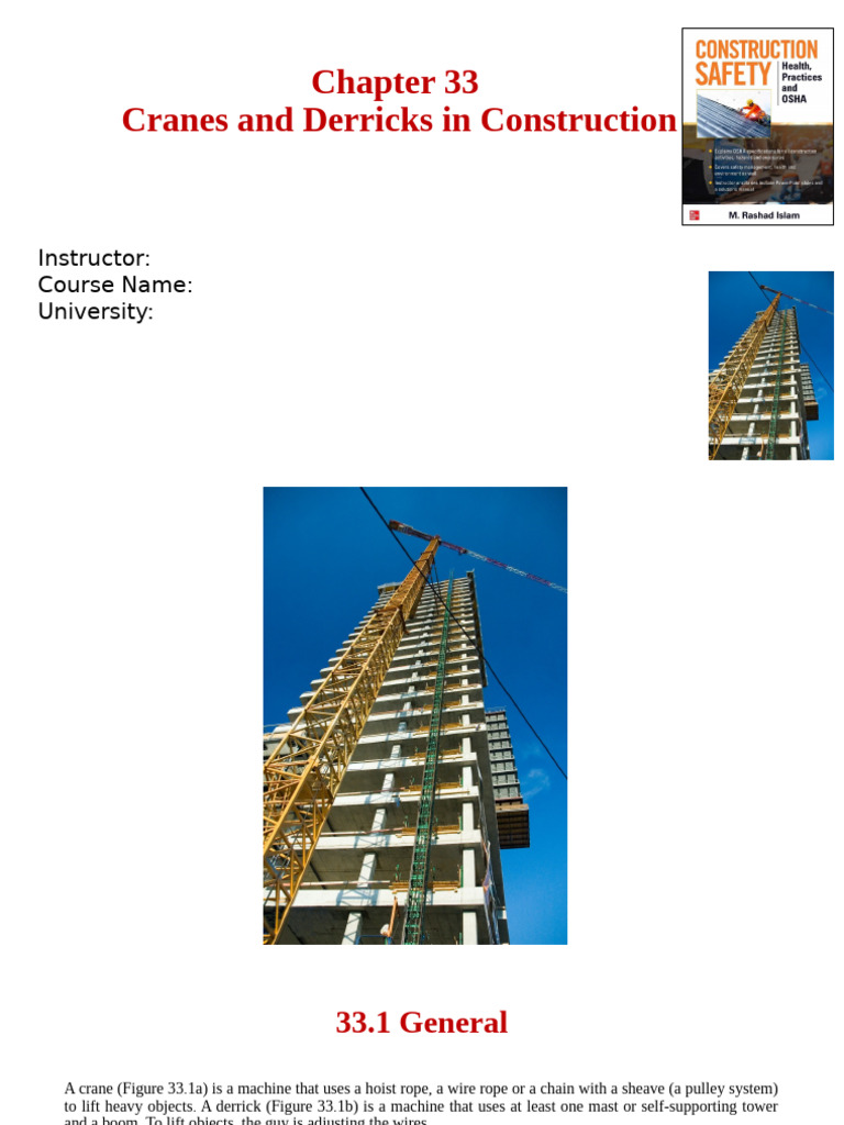 Chapter 33 Cranes and Derricks in Construction | PDF | Crane (Machine)