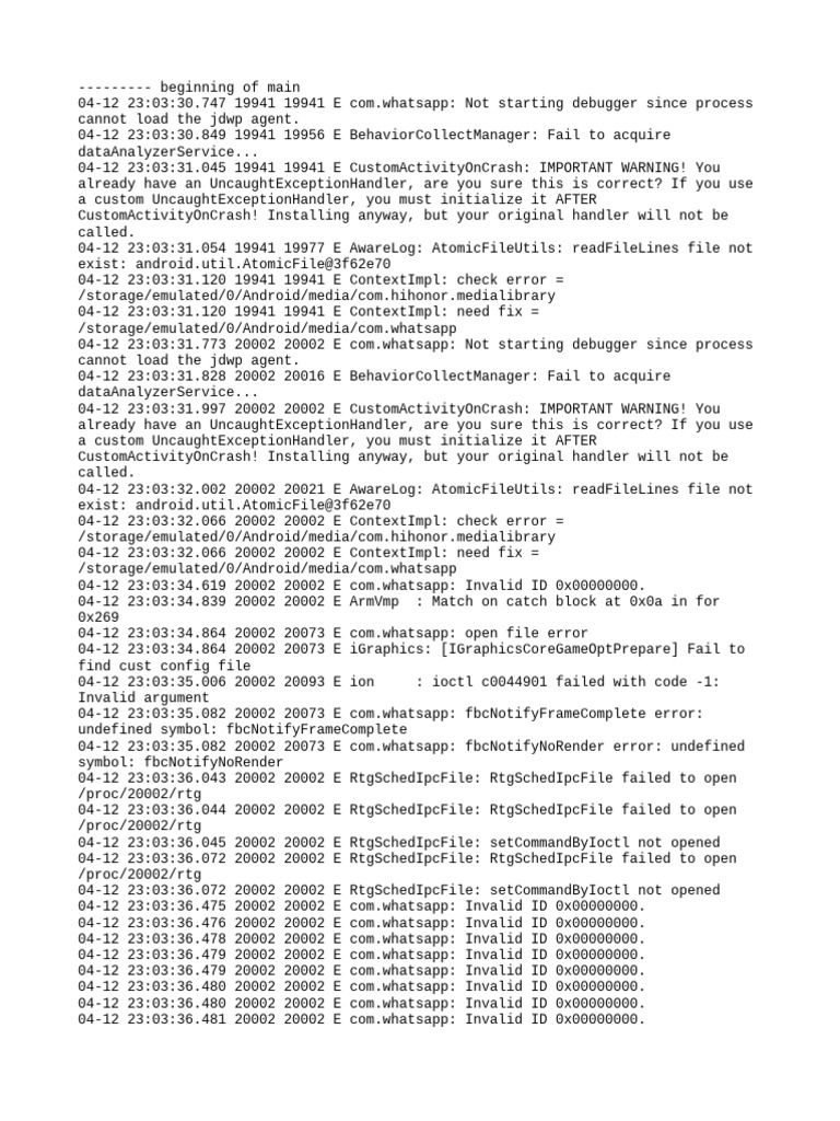 Logcat | PDF | Computing Platforms | Computer Science
